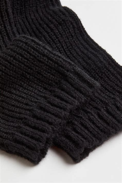 Rib Knit Leg Warmers Black Ladies Handm Gb