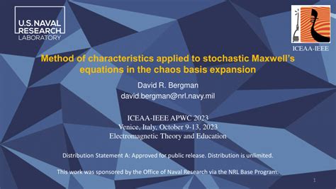 pdf method of characteristics applied to stochastic maxwell s