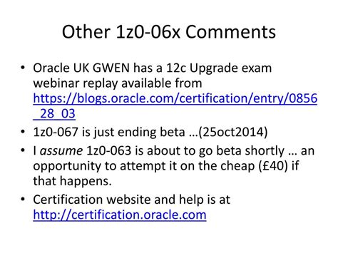 Ppt Oracle Dba Re Certification Requirement And 12c Dba Ocp Upgrades