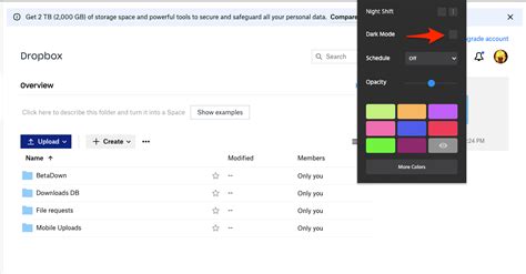 How To Enable Dark Mode On Dropbox Web Electronicshub