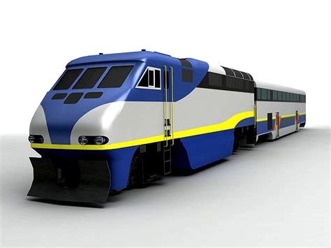 F59phi Locomotive Train With Passenger Car 3d Model