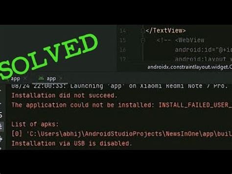 Solved The Application Could Not Be Installed Install Failed User