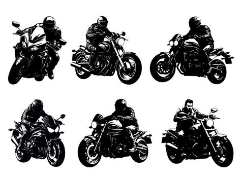 Silueta De Motocicleta Vectorial Vector Premium