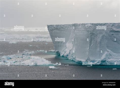 Tabular Iceberg Larsen C Ice Shelf Weddell Sea Antarctica Stock