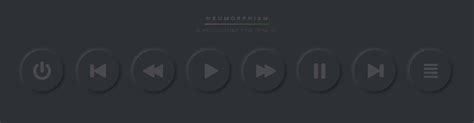 Premium Vector Set Of Black Play Buttons Neumorphic Ui Music Player