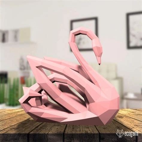 Swan 3d Papercraft Template Paper Crafts Papercraft Templates Paper
