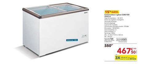 Promo Conservateur à Glace Cgb210d Frigelux chez METRO iCatalogue fr
