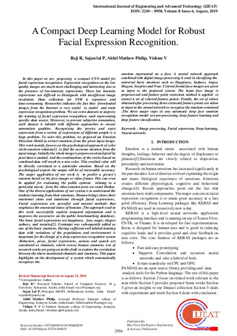 pdf a compact deep learning model for robust facial expression