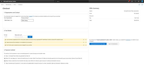 Make A Payment For A Microsoft Action Pack Subscription Partner Center Microsoft Learn