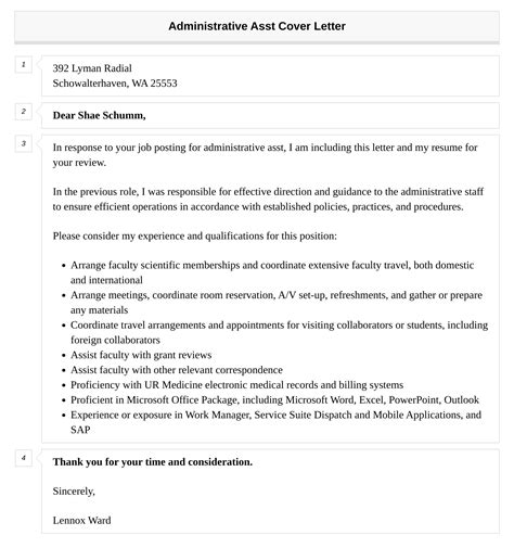 Administrative Asst Cover Letter Velvet Jobs