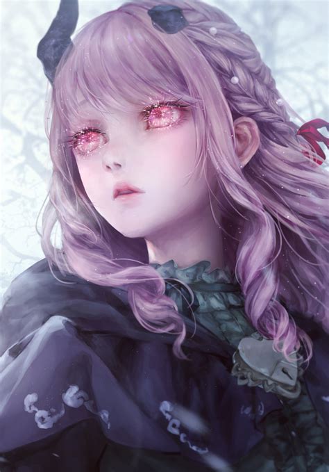 Safebooru 1girl 1other Absurdres Akiyama Mizuki Asymmetrical Horns