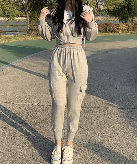 업텐 크롭 카고 조거 트레이닝 세트집업팬츠 별도구매