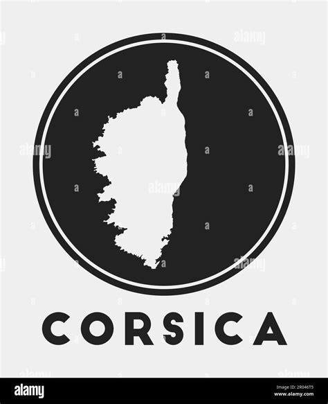 Corsica Icon Round Logo With Island Map And Title Stylish Corsica