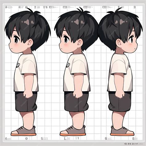 Premium Photo Adorable Kawaii Chibi Anime Character Model Sheet Art