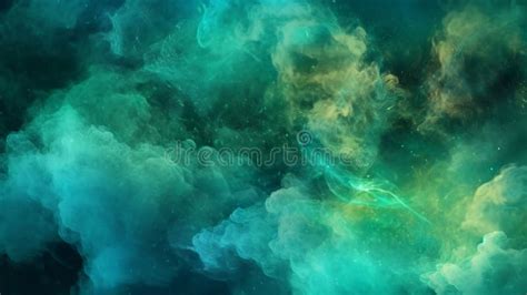 Green Clouds Background Illustration Generative Ai Stock Illustration