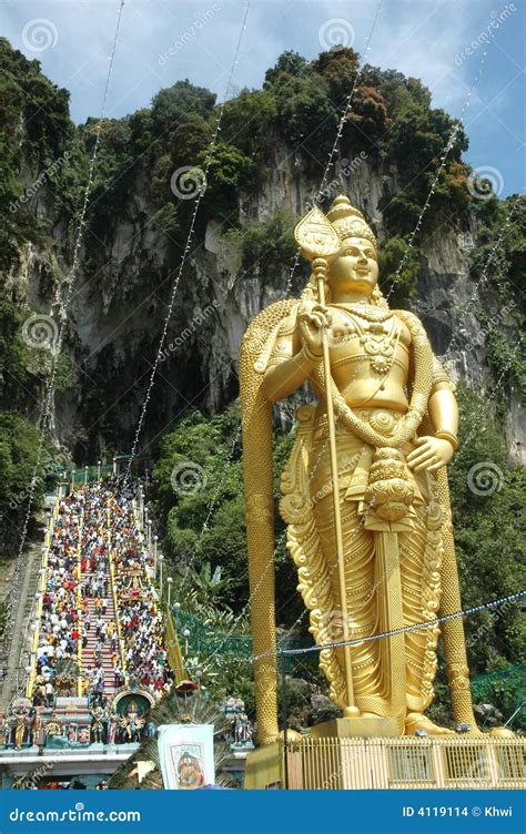Lord Murugan Statue At Batu Caves Thaipusam Editorial Image