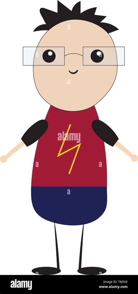 A Foolish Boy In A Flash Of Lightning Printed Red Shirt And Blue