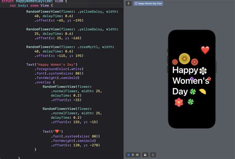 internationwomensday swiftui swift ios animations thang bao