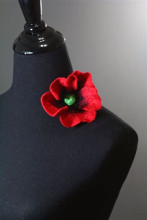 Pdf Pattern Felting Tutorial Poppy Felted Flower Felted Poppy Tutorial Felted Poppy Broch