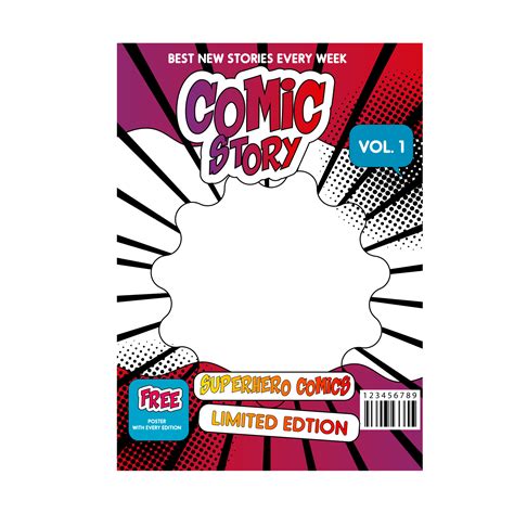 Comic Book Cover Template Design 17374853 Png