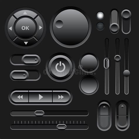 Black Web Ui Elements Design Stock Vector Illustration Of Object