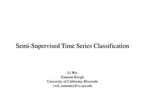 ppt semi supervised time series classification powerpoint