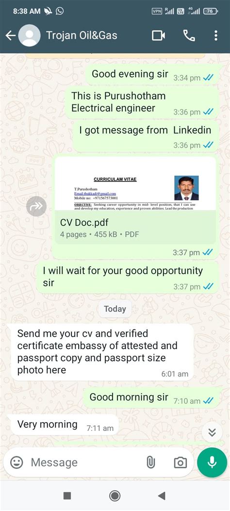 Dear Linkedin Members Good Morning I Saw Add Of Trojan Requirementin
