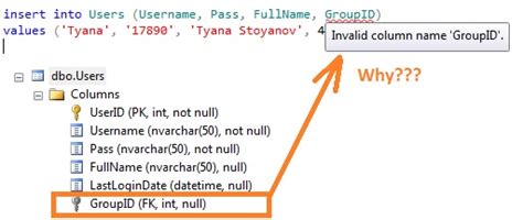 SQL Server Management Studio Why When Inserting Into Table Foreign