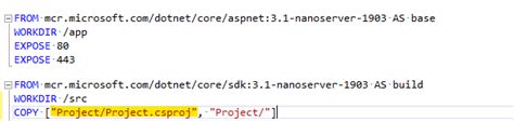 Net Core Docker Copy Failed Createfile Looking For File In