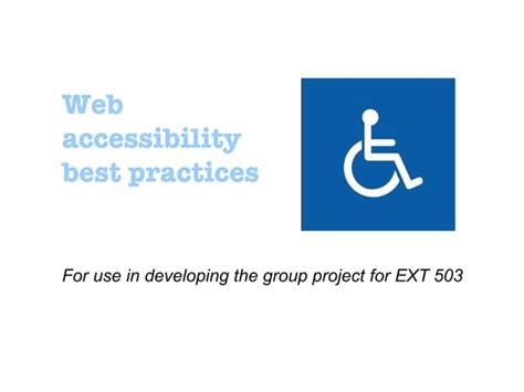503 Web Accessibility Best Practices Ppt