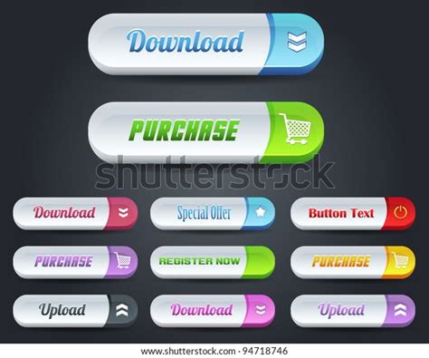 Web Elements Vector Button Set Stock Vector Royalty Free