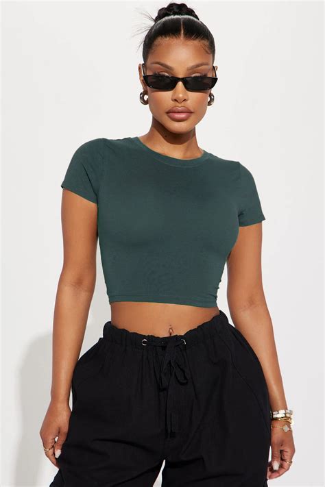 Robin Crop Top Hunter Fashion Nova Basic Tops And Bodysuits
