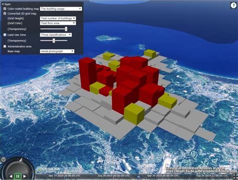 I Urban Renovation使用3d Tiles可视化鸟取县munakata建筑状态