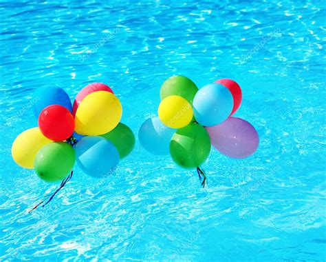 Balloons Floating In Swimming Pool Stock Photo By Poznyakov 6724124