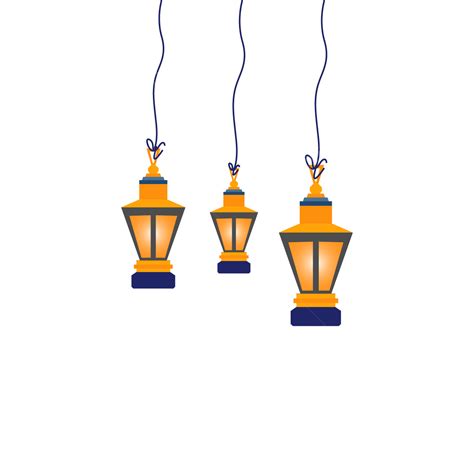 Ramadan Islamic Ornament Vector Art PNG Hanging Ramadan Lanterns With