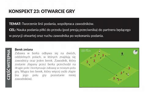 Konspekt Otwarcie gry tworzenie linii podania współpraca zawodników