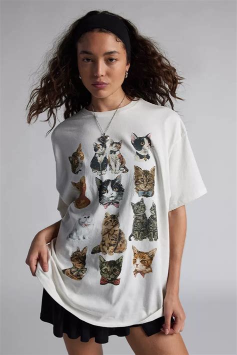 Kimchi Blue Cat Graphic T Shirt Dress Urban Outfitters