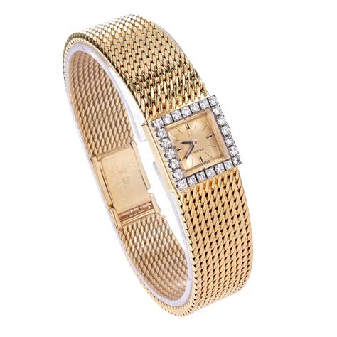 Omega Ladies Diamond Yellow Gold Wristwatch For Sale At 1stdibs