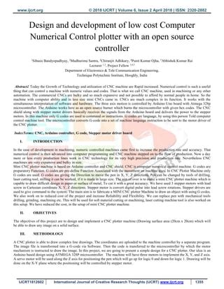 DESIGN AND DEVELOPMENT OF LOW COST COMPUTER NUMERICAL CONTROL PLOTTER WITH AN OPEN SOURCE ...