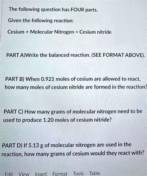 Solved The Following Question Has Four Parts Given The Following