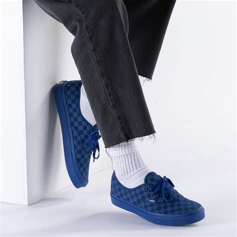 Vans Authentic Tonal Checkerboard Skate Shoe True Blue Journeys