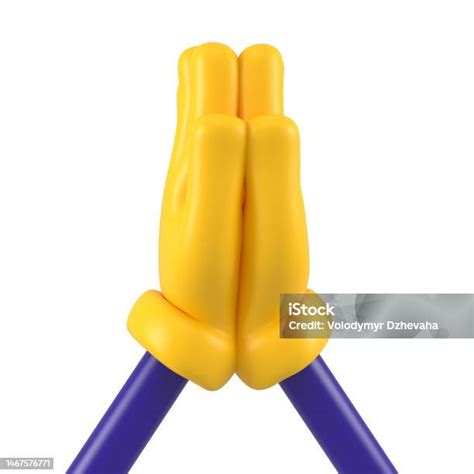 노란색 이모티콘 희망 제스처 고립 된 손기도 아이콘 기호 신호 및 기호 3d 렌더링 3차원 형태에 대한 스톡 사진 및 기타 이미지 Istock