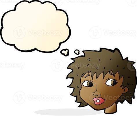 Cartoon Surprised Woman With Thought Bubble 36445420 PNG