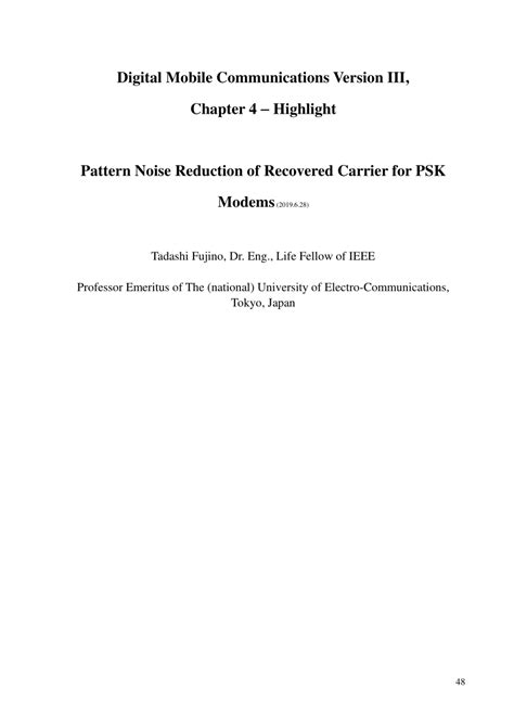 Pdf Pattern Noise Reduction Of Recovered Carrier For Psk Modems