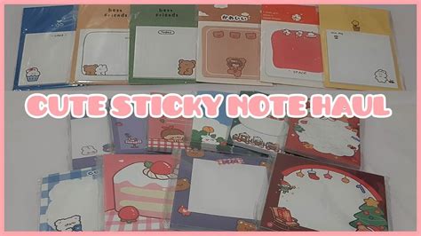 Cute Sticky Notes Unpacking Haul YouTube
