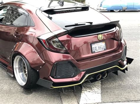 2017 2018 Honda Civic Hatchback Og Edition Rear Diffuser Street Aero