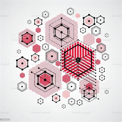 바우하우스 복고풍 배경이미지 예술직 벡터 아르카디아 배경기술 Hexagons 사용 0명에 대한 스톡 벡터 아트 및 기타 이미지 0명 1960 1969 년 1970