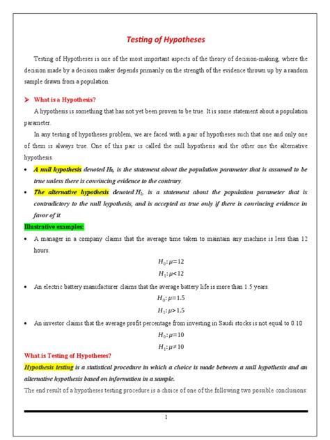 Testing Of Hypotheses Pdf Statistical Hypothesis Testing Statistical Significance