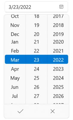 WinUI Date Picker Control Syncfusion