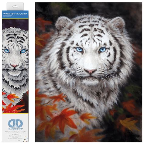 Diamond Dotz White Tiger In Autumn Animal Diamond Painting Kits For